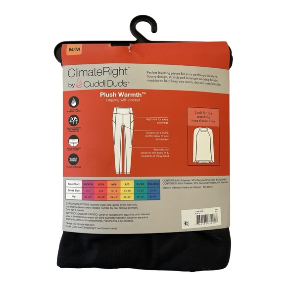 Cuddl Duds | Pants & Jumpsuits | Nwt Cuddl Duds Climate Right Frigid Plush Thermal Soft Lined ...